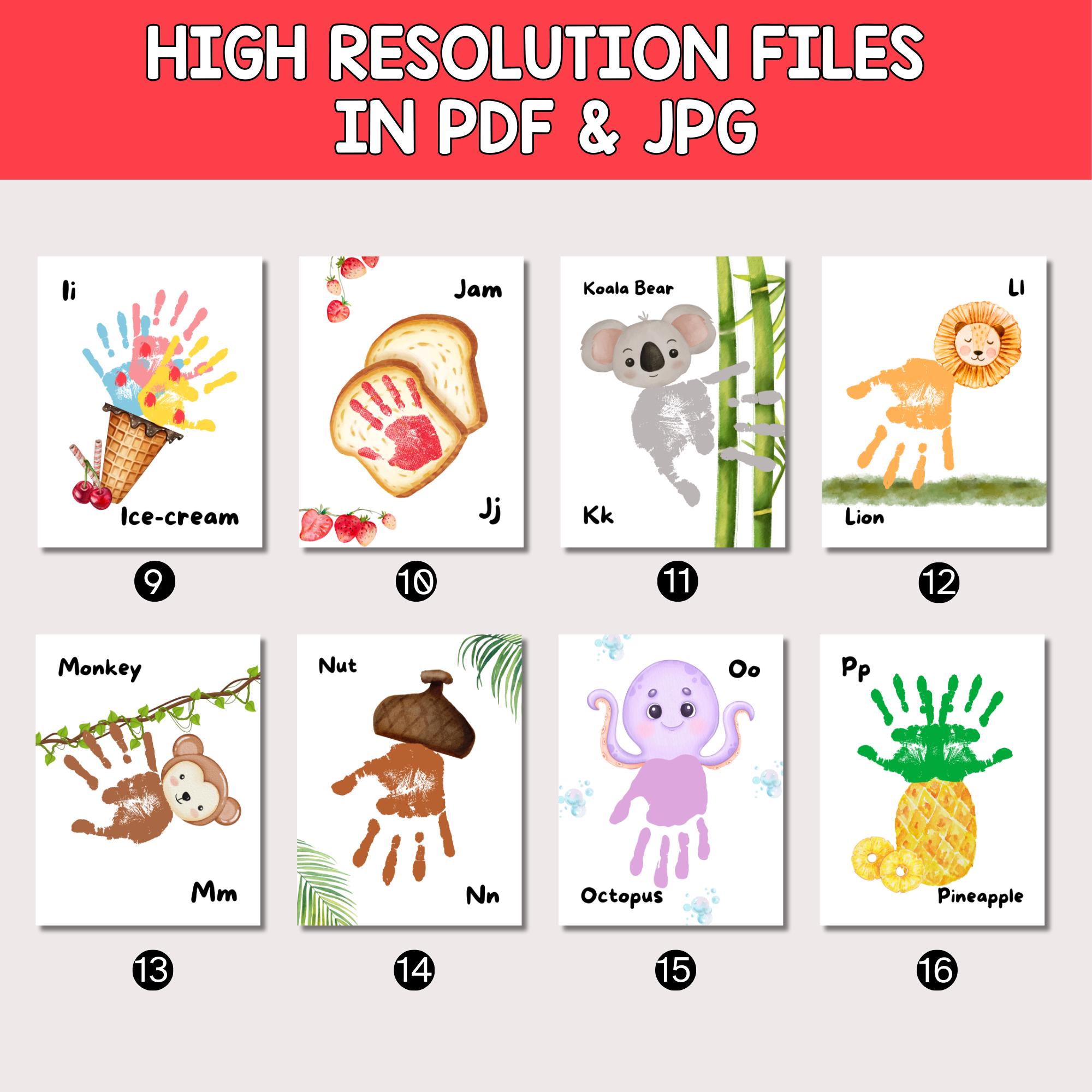 Alphabet Handprint Book, ABC Handprint Craft, DIY Alphabet Book, ABC ...