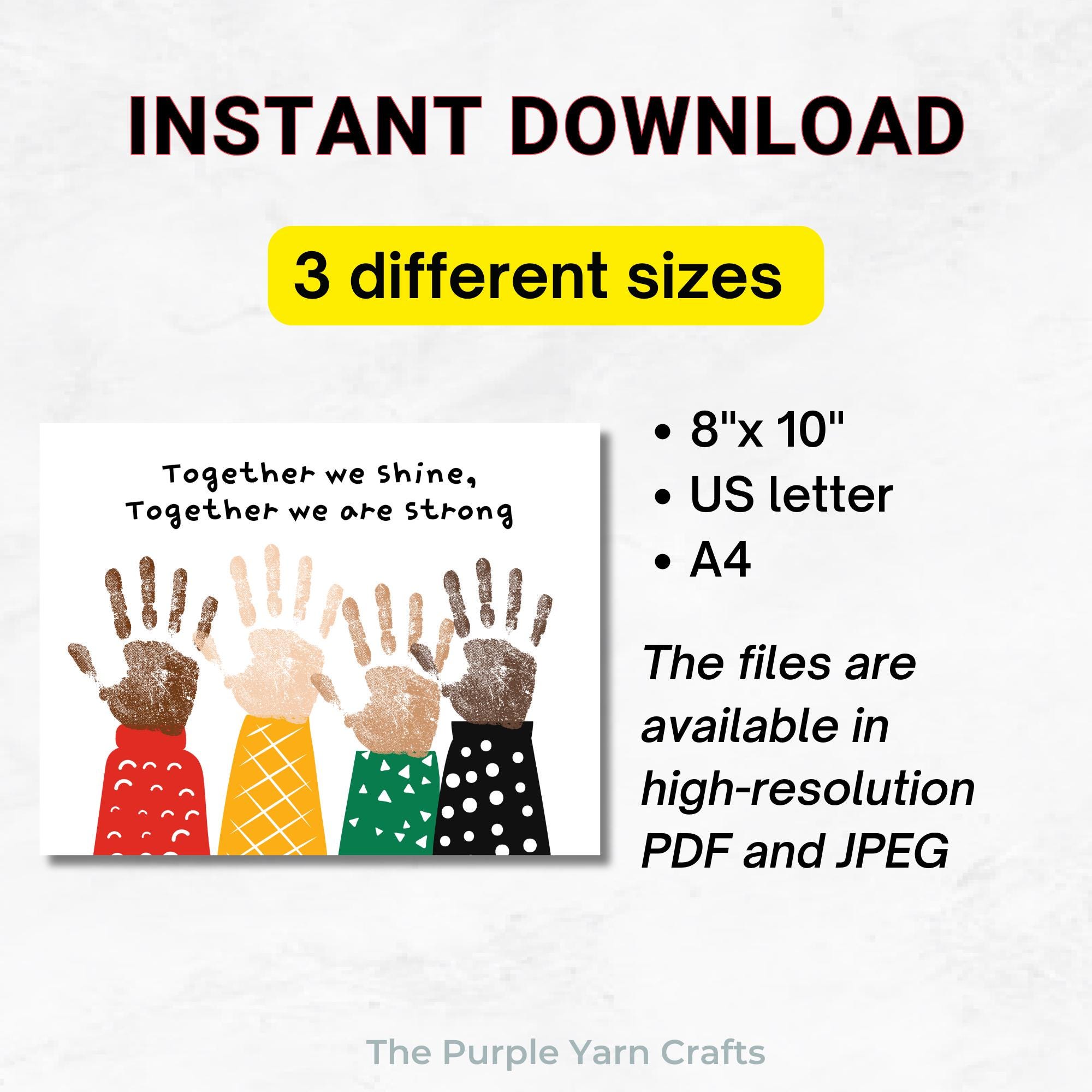 Diversity Handprint, MLK Day Handprint Craft, Black History Month ...