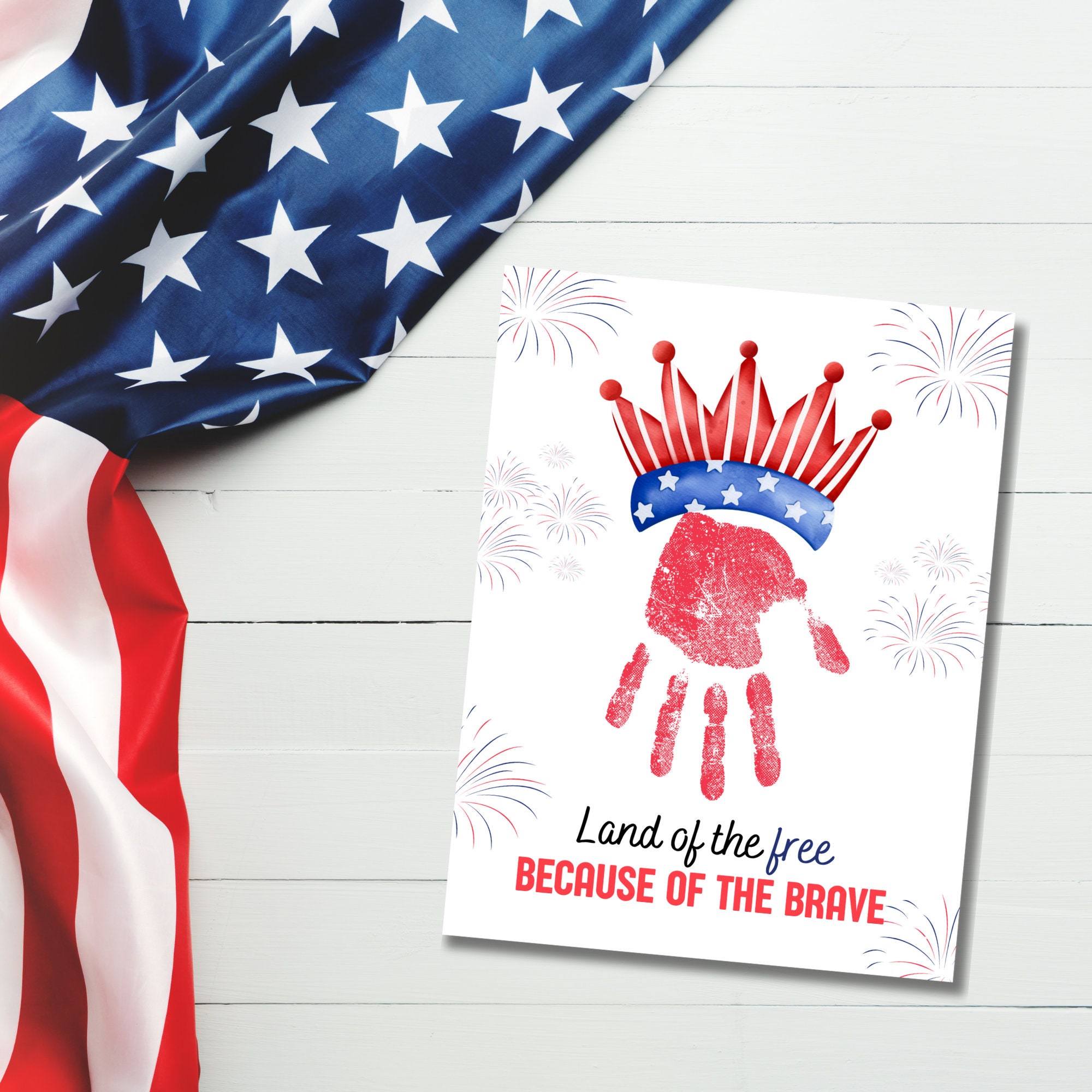 Memorial Day Handprint, Land of the Free, Memorial Day Craft, Memorial ...