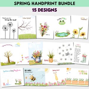 Spring Handprint Craft Bundle, Spring Printable, Daycare Preschool ...
