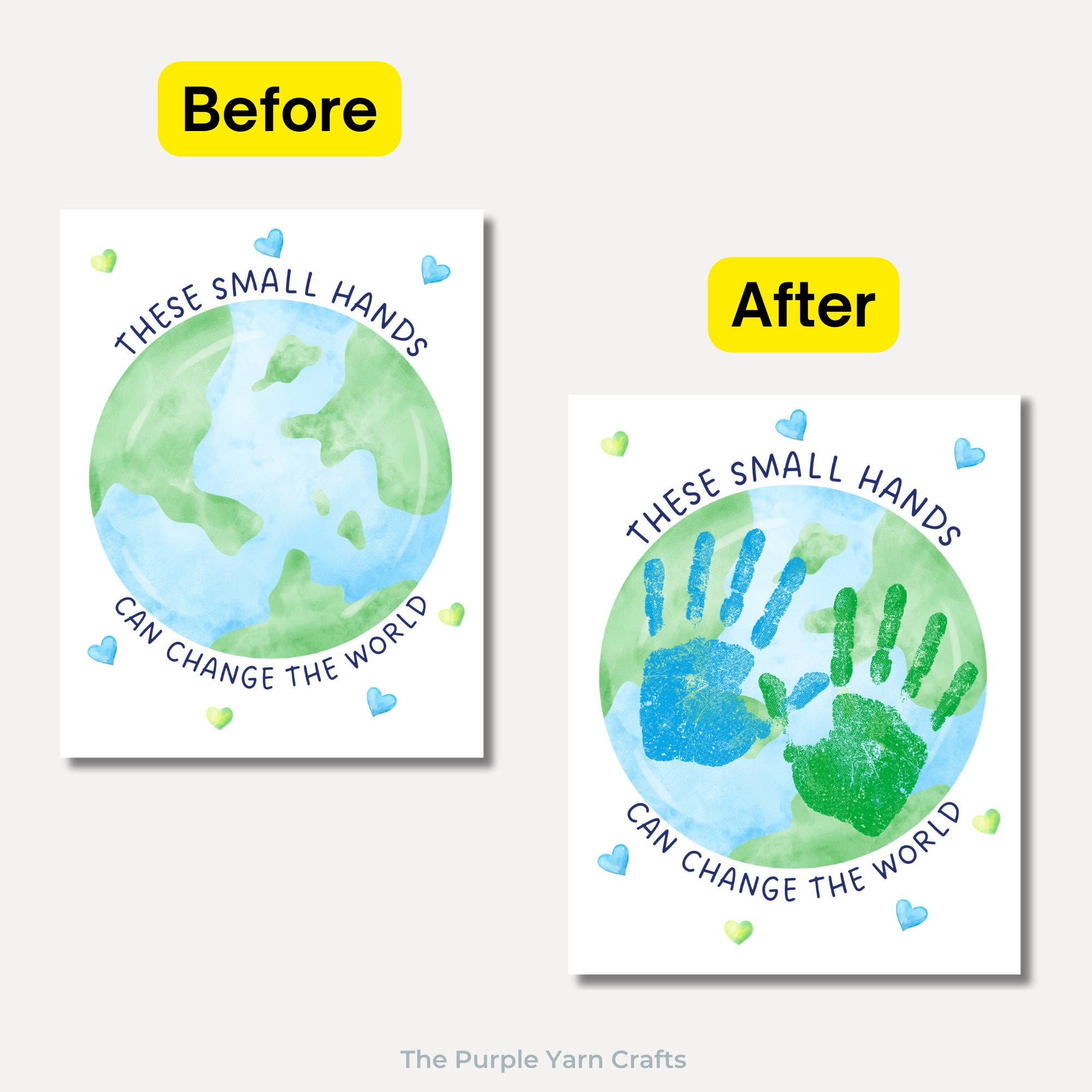 Earth Day Handprint Art Bundle, Earth Day Printable, Fingerprint Tree ...