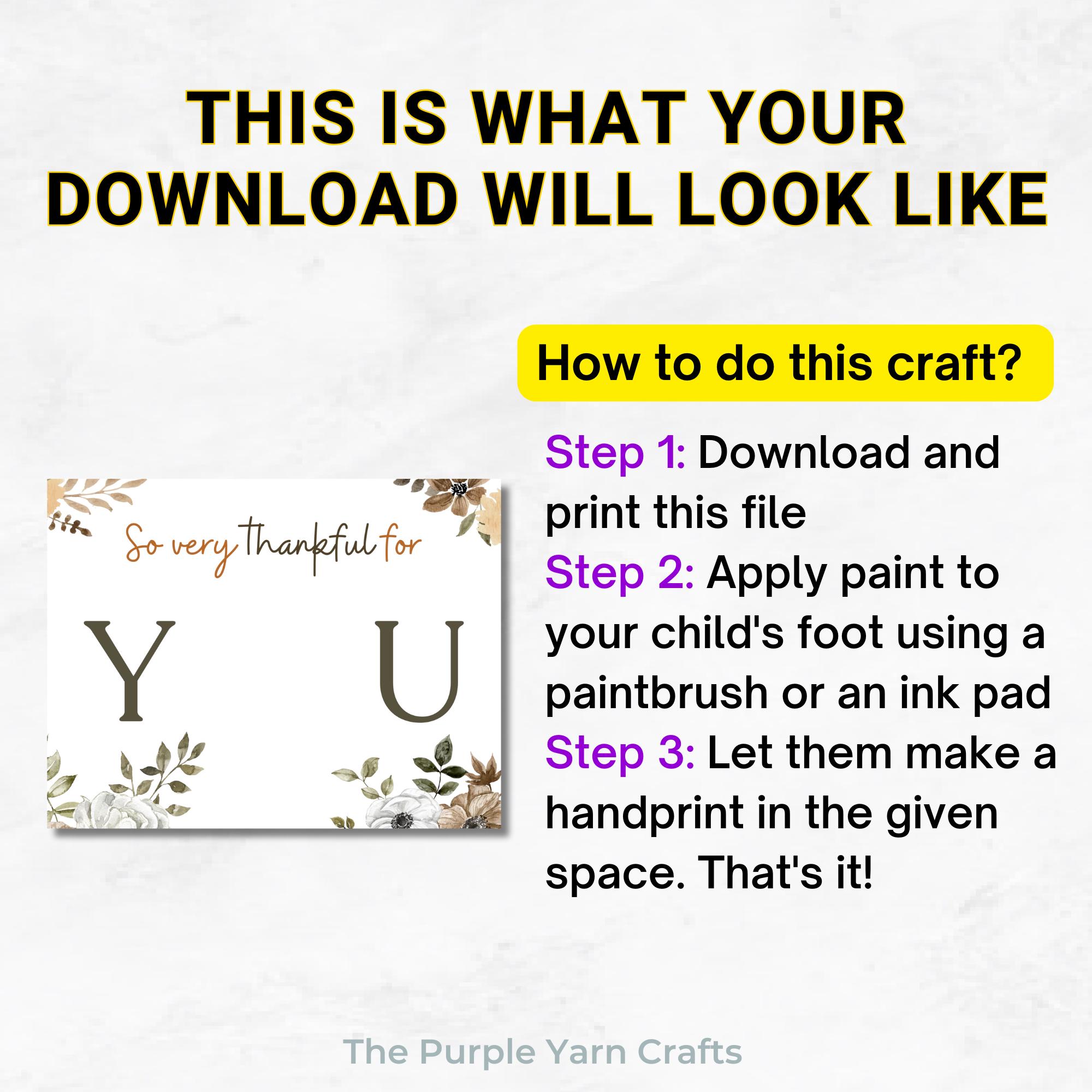 Thankful for You Handprint Craft, Thanksgiving Handprint Craft, Baby ...