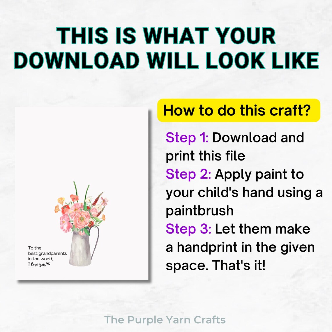 Flower Handprint Craft, Grandparents' Day Handprint, Grandparent Crafts ...