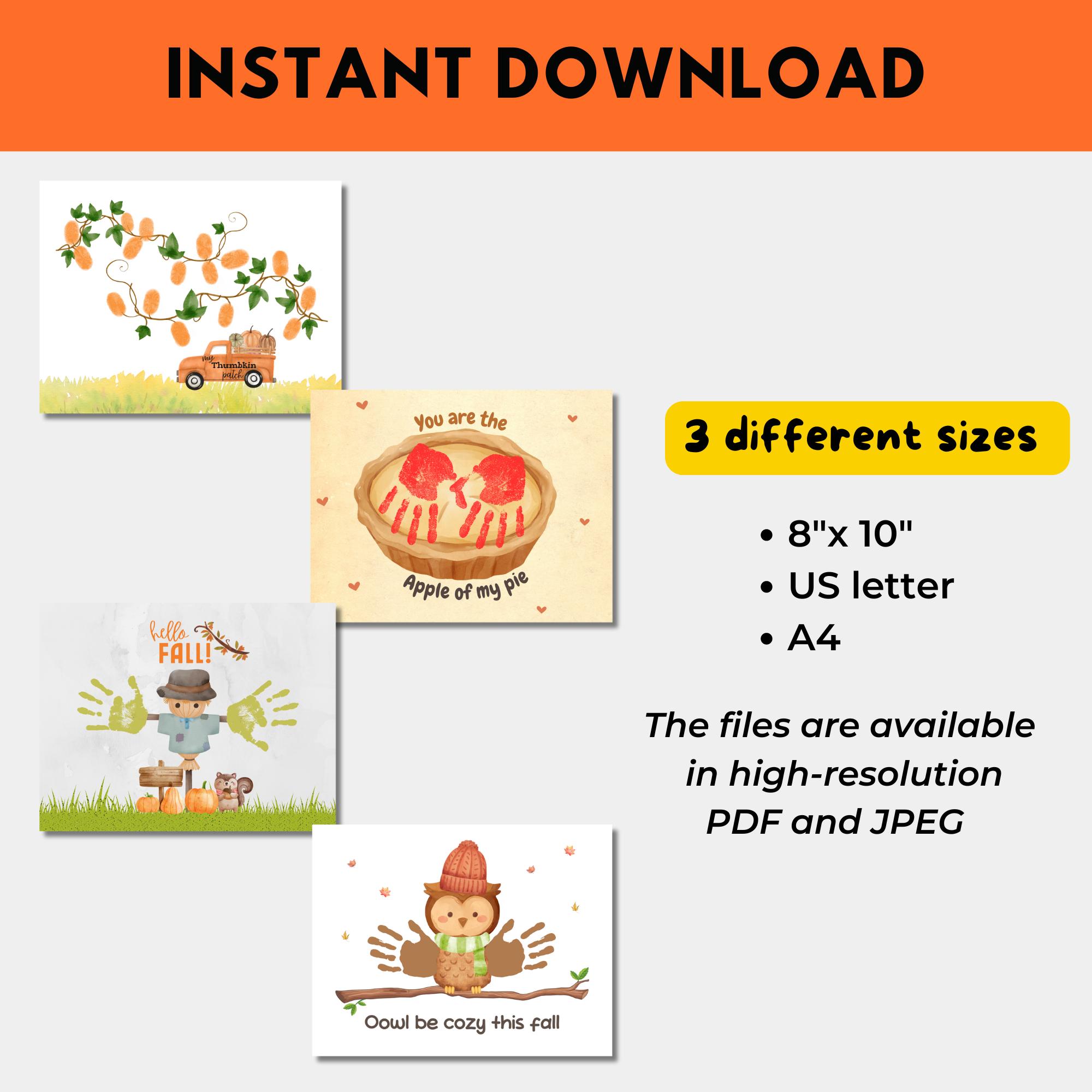 Fall Handprint Craft Bundle, Fall Daycare Printable, Fall Craft for ...