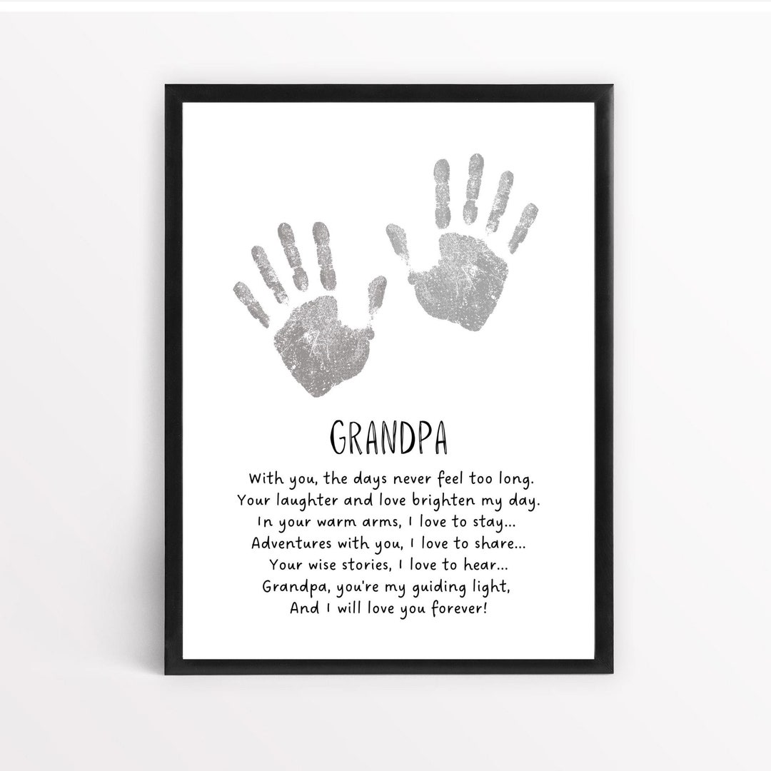 Grandpa Handprint Poem, Handprint for Grandpa, Grandparents Day ...