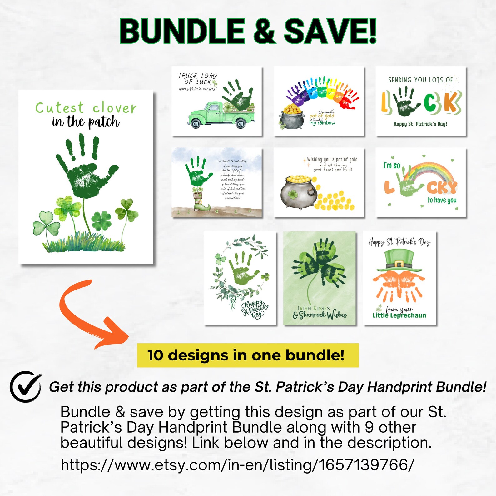 Cutest Clover in the Patch Handprint, St. Patrick's Day Handprint ...