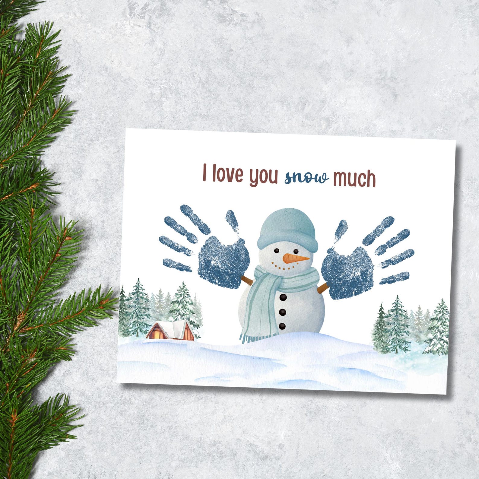 Snowman Handprint Craft, I Love You Snow Much Handprint, Winter ...