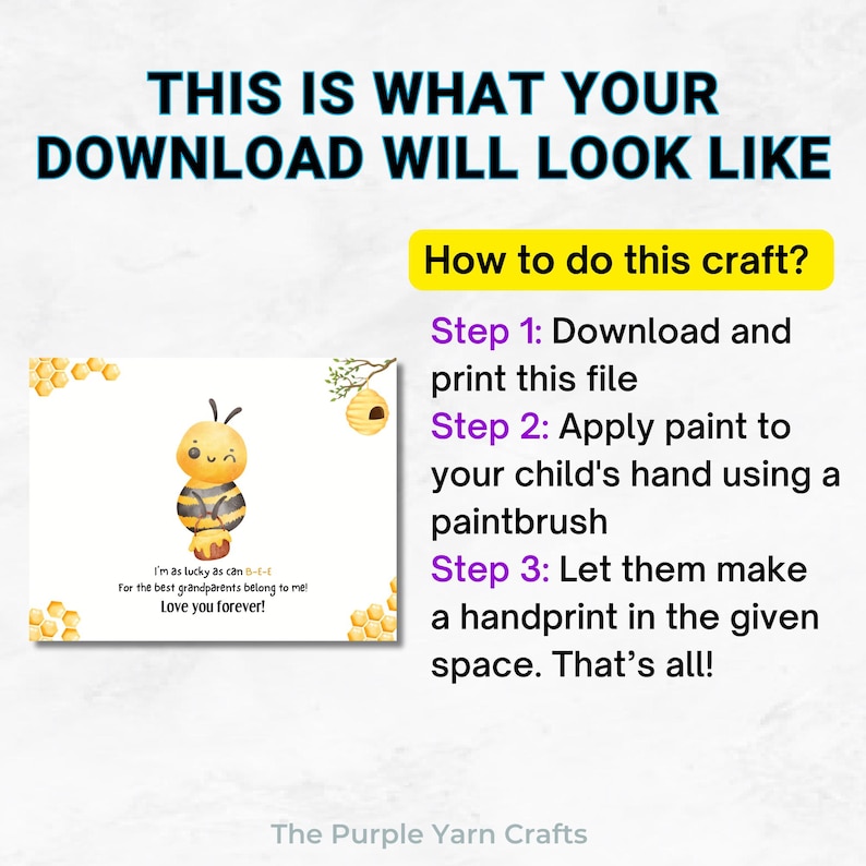 Grandparents Bee Handprint Craft, Grandparents' Day Handprint ...