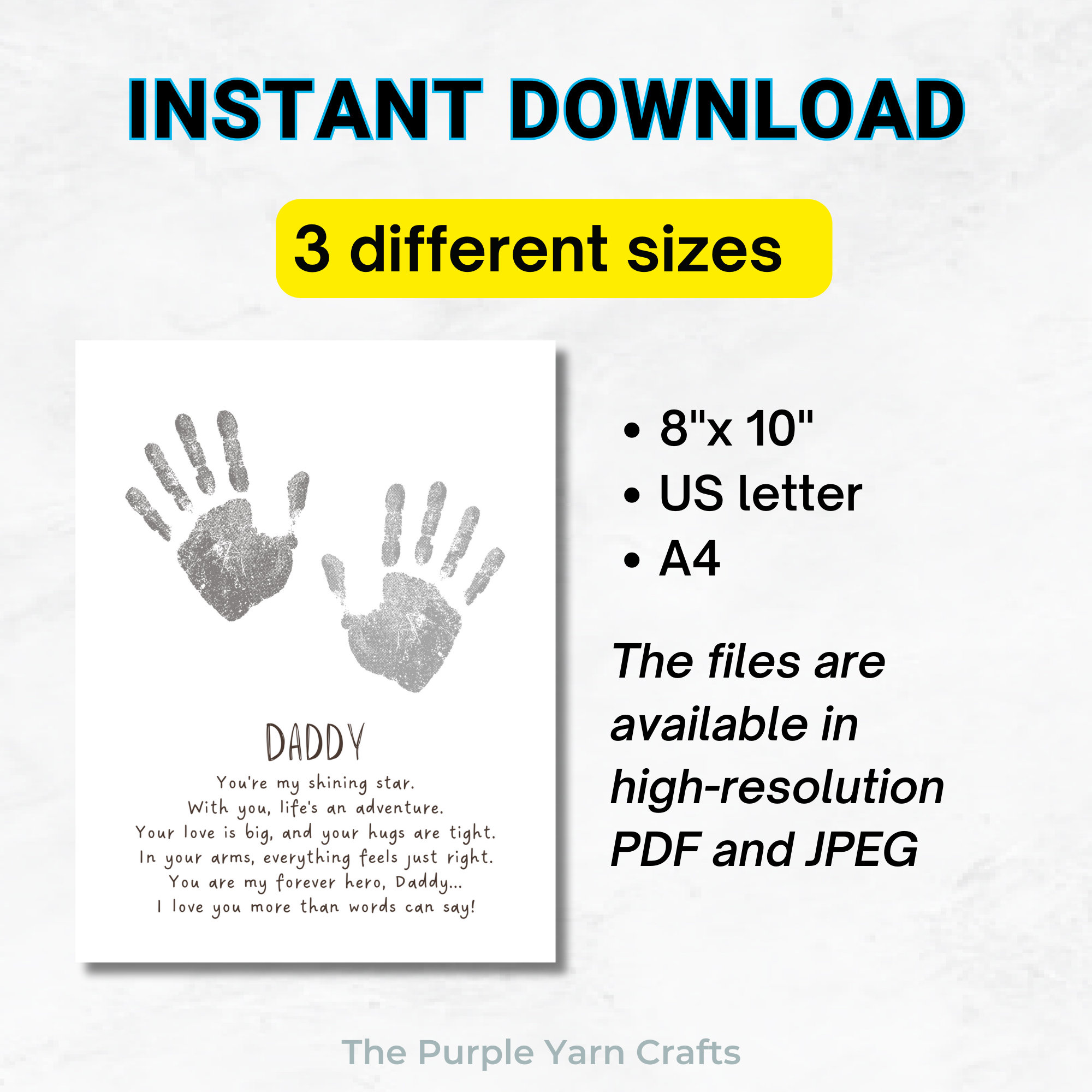 Dad Poem Handprint, Father's Day Poem Printable, Dad Birthday Gift From ...