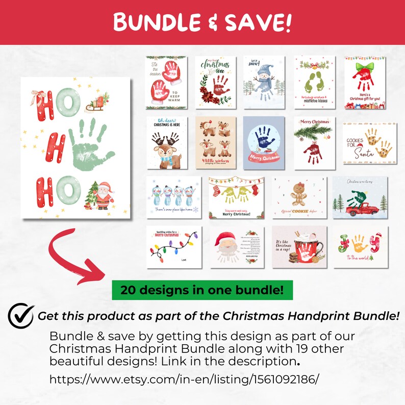 Christmas Handprint Art, Ho Ho Ho Handprint, Baby's First Handprint ...