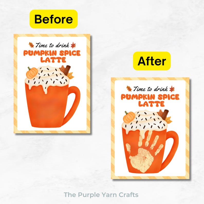 Pumpkin Spice Latte Handprint Craft, Fall Handprint Art, Pumpkin ...