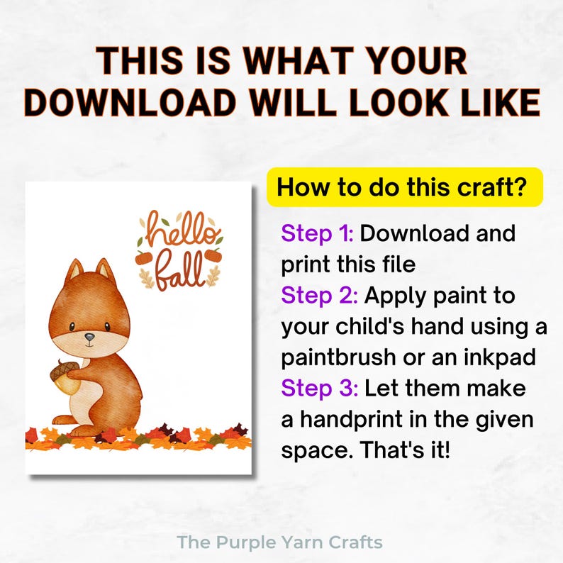 Hello Fall Footprint Craft, Squirrel Footprint, Fall Daycare Activity ...