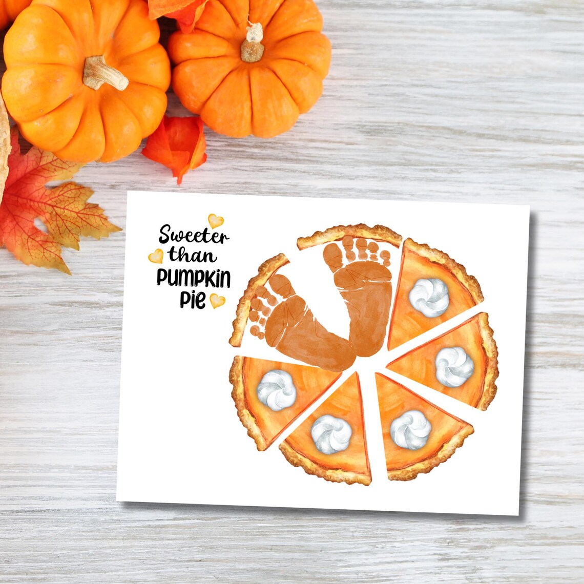 Pumpkin Pie Footprint Craft, Thanksgiving Handprint Craft, Baby Toddler ...
