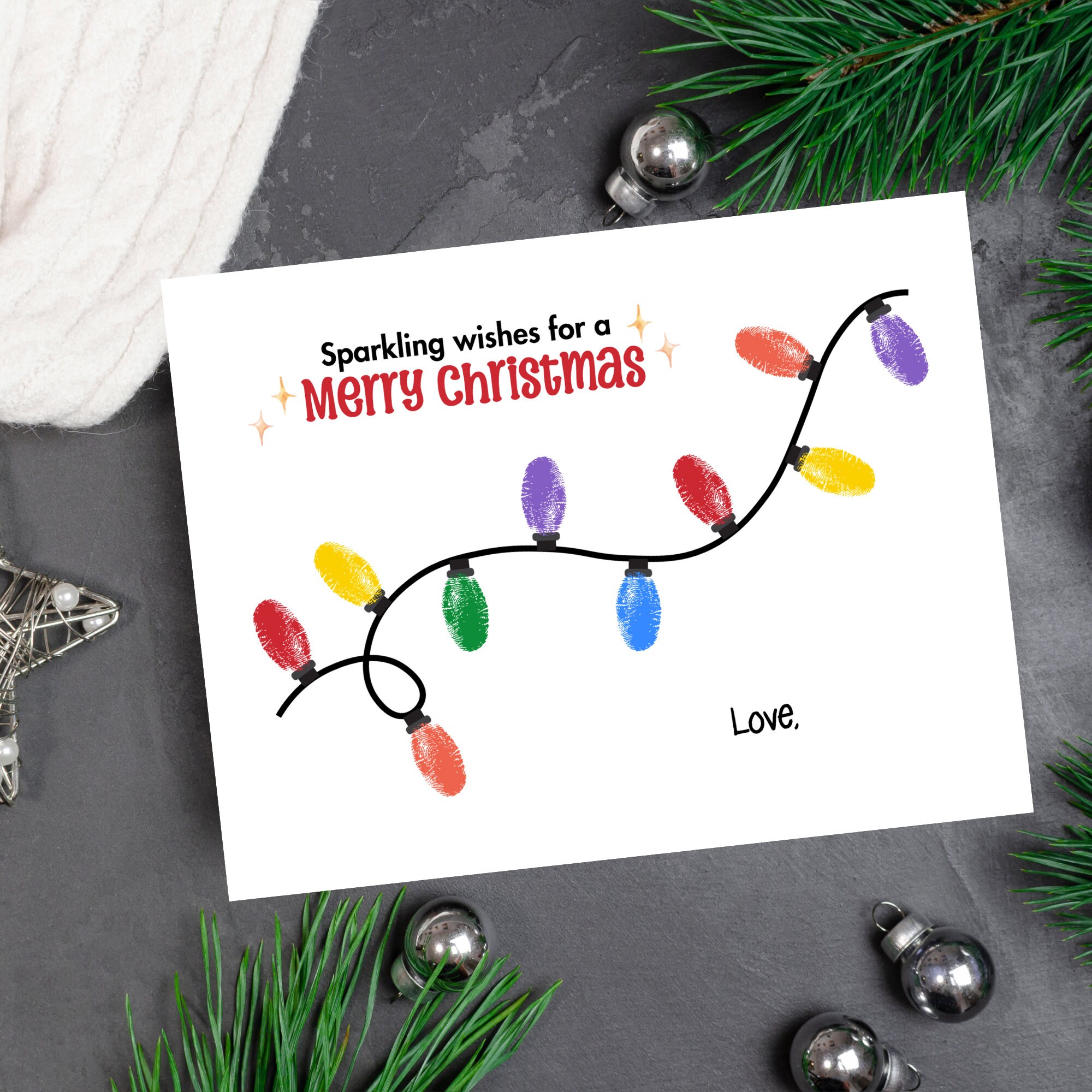 Christmas Lights Thumbprint Art, Handprint Christmas Lights, Preschool ...