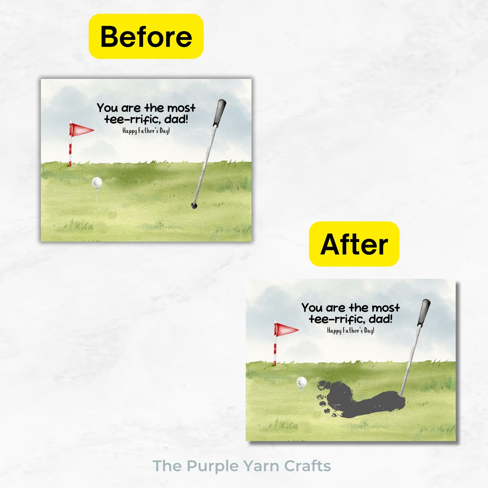 Father's Day Golf Footprint, Father's Day Golf Gift, Father's Day DIY ...