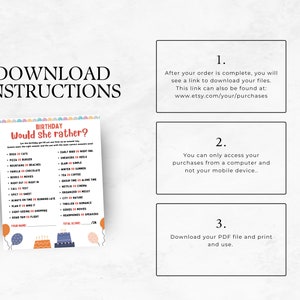 This or That Birthday Game Printable, Would She Rather Birthday Game ...