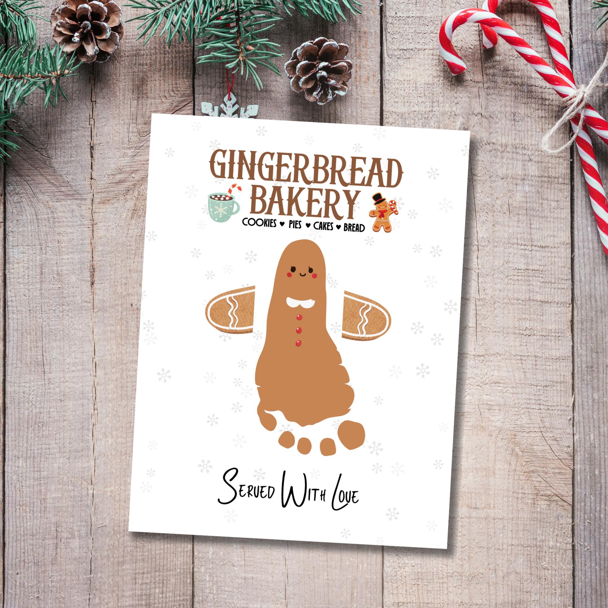 Gingerbread Man Footprint Craft, Christmas Footprint Printable ...
