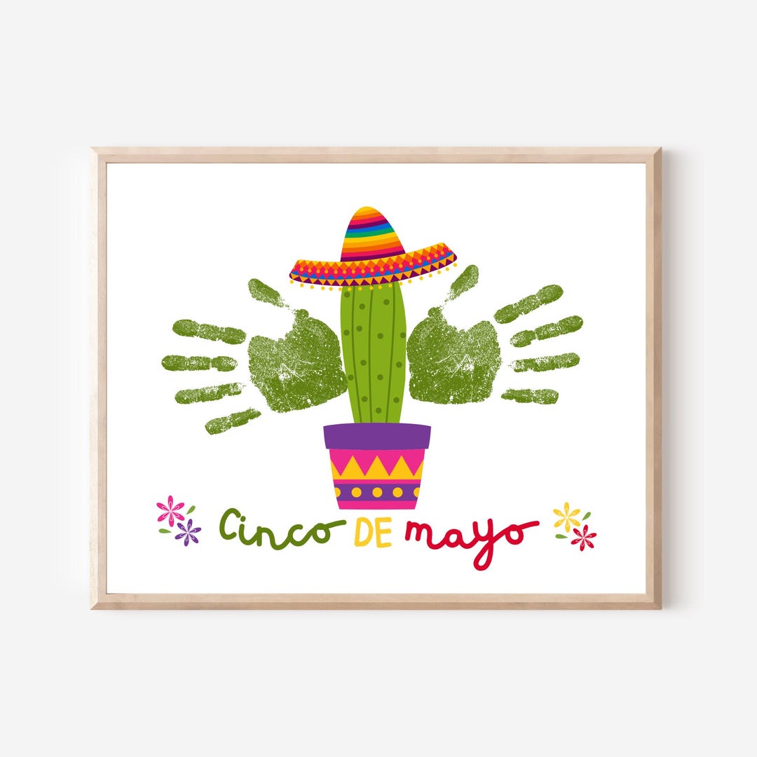 Cinco De Mayo Handprint Art, Cactus Handprint, Cinco De Mayo Preschool ...