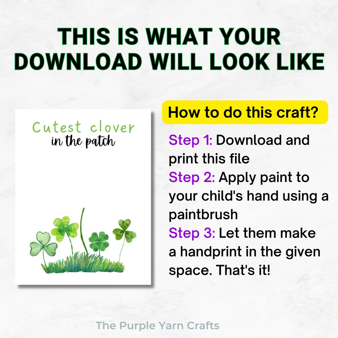 Cutest Clover in the Patch Handprint, St. Patrick's Day Handprint ...