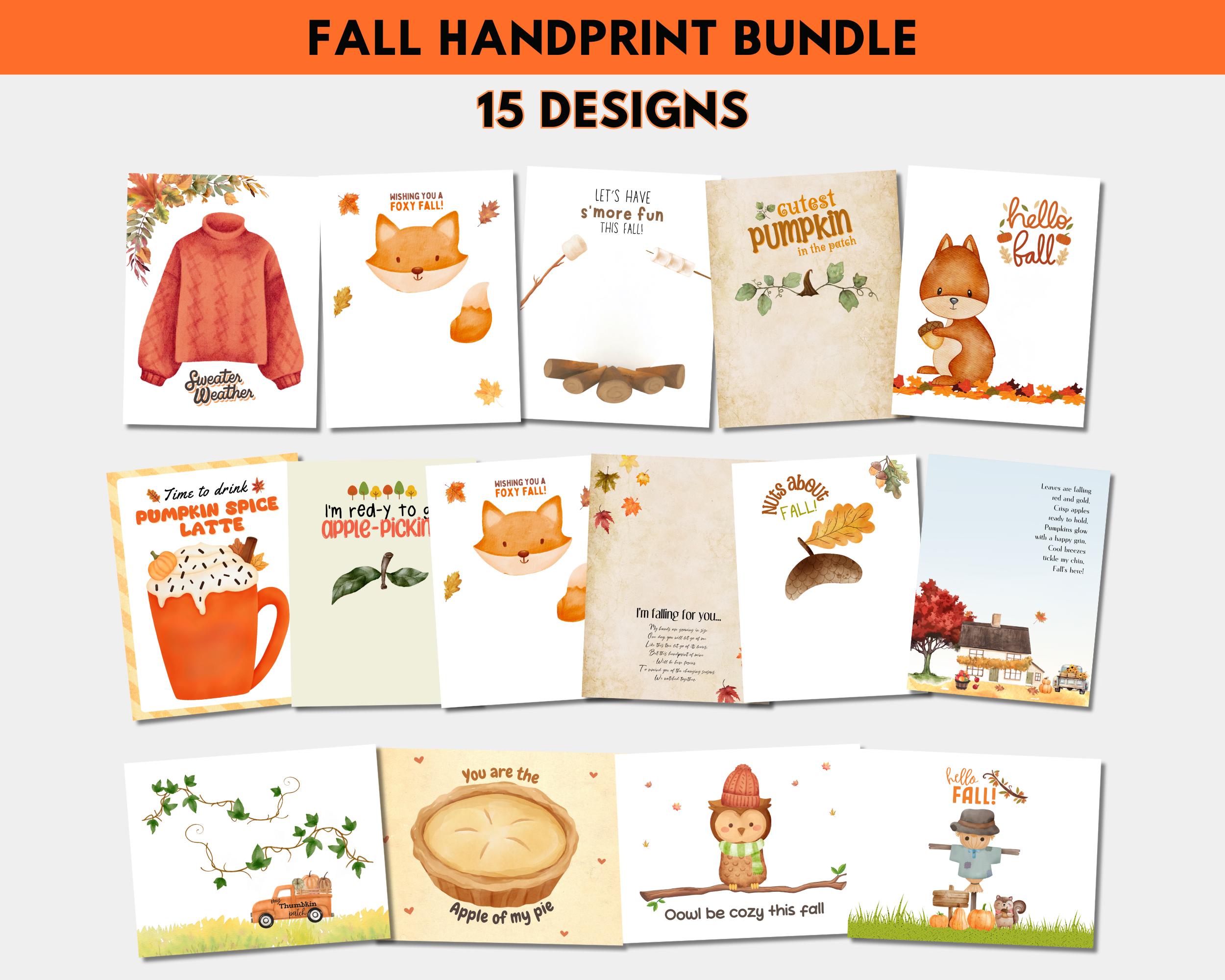 Fall Handprint Craft Bundle, Fall Daycare Printable, Fall Craft for ...
