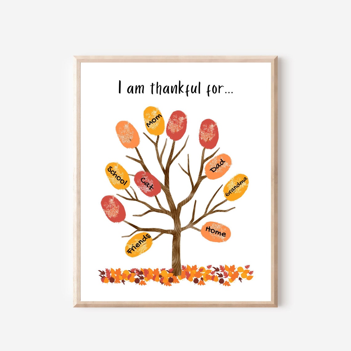 Thanksgiving Fingerprint Tree Craft, Thanksgiving Leaf Kids Activity, I ...