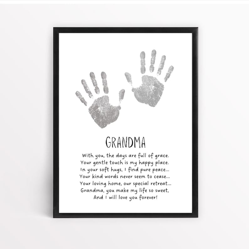 Grandma Poem Handprint Printable, Christmas Gift for Grandma ...
