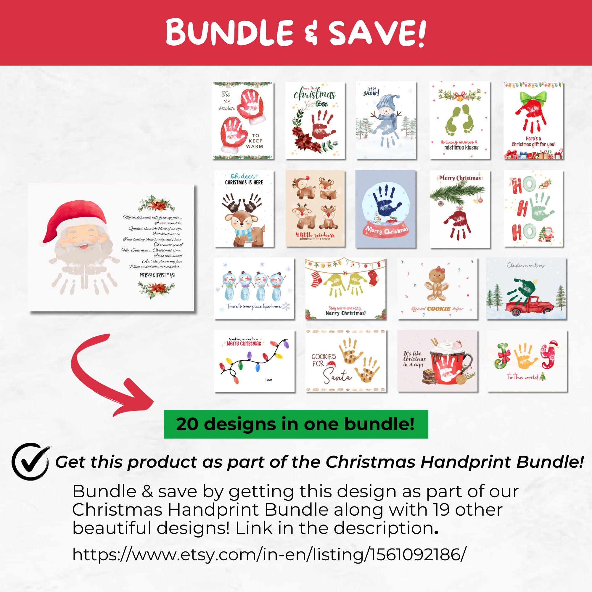 Santa Handprint Art, Christmas Handprint Poem, Christmas Handprint Art ...