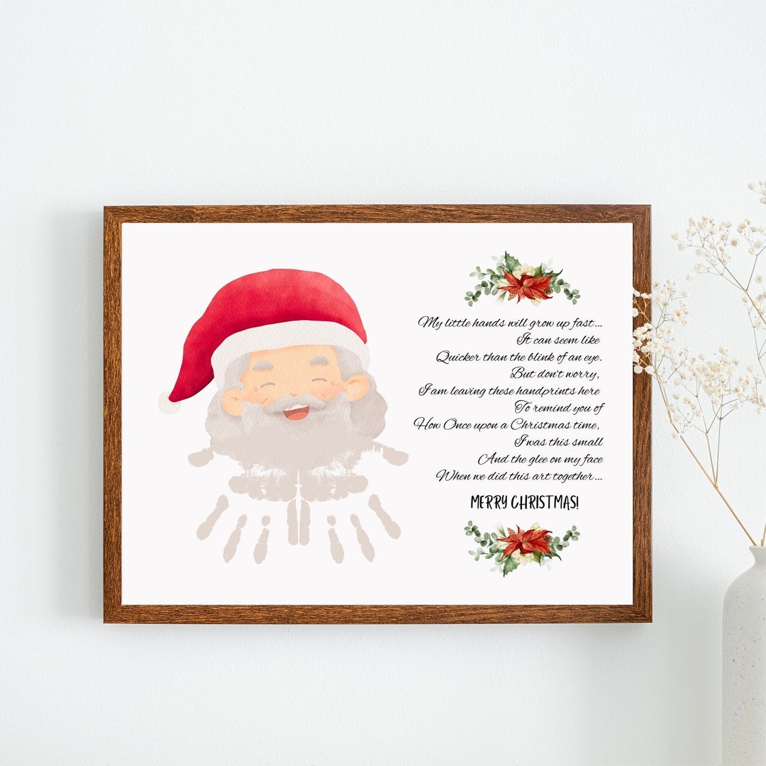 Santa Handprint Art, Christmas Handprint Poem, Christmas Handprint Art ...