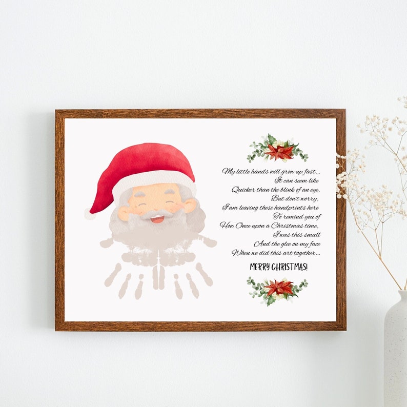 Santa Handprint Art, Christmas Handprint Poem, Christmas Handprint Art ...