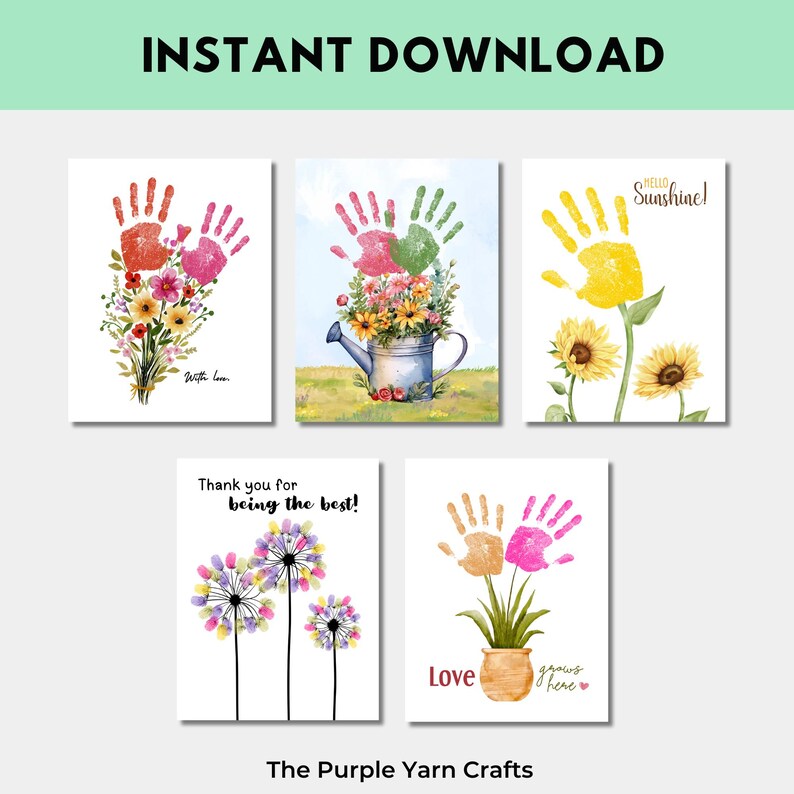 Spring Handprint Craft Bundle, Spring Printable, Daycare Preschool ...