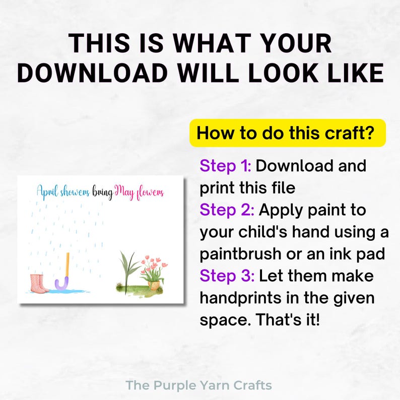 April Showers Bring May Flowers Handprint, Spring Handprint Art, April ...