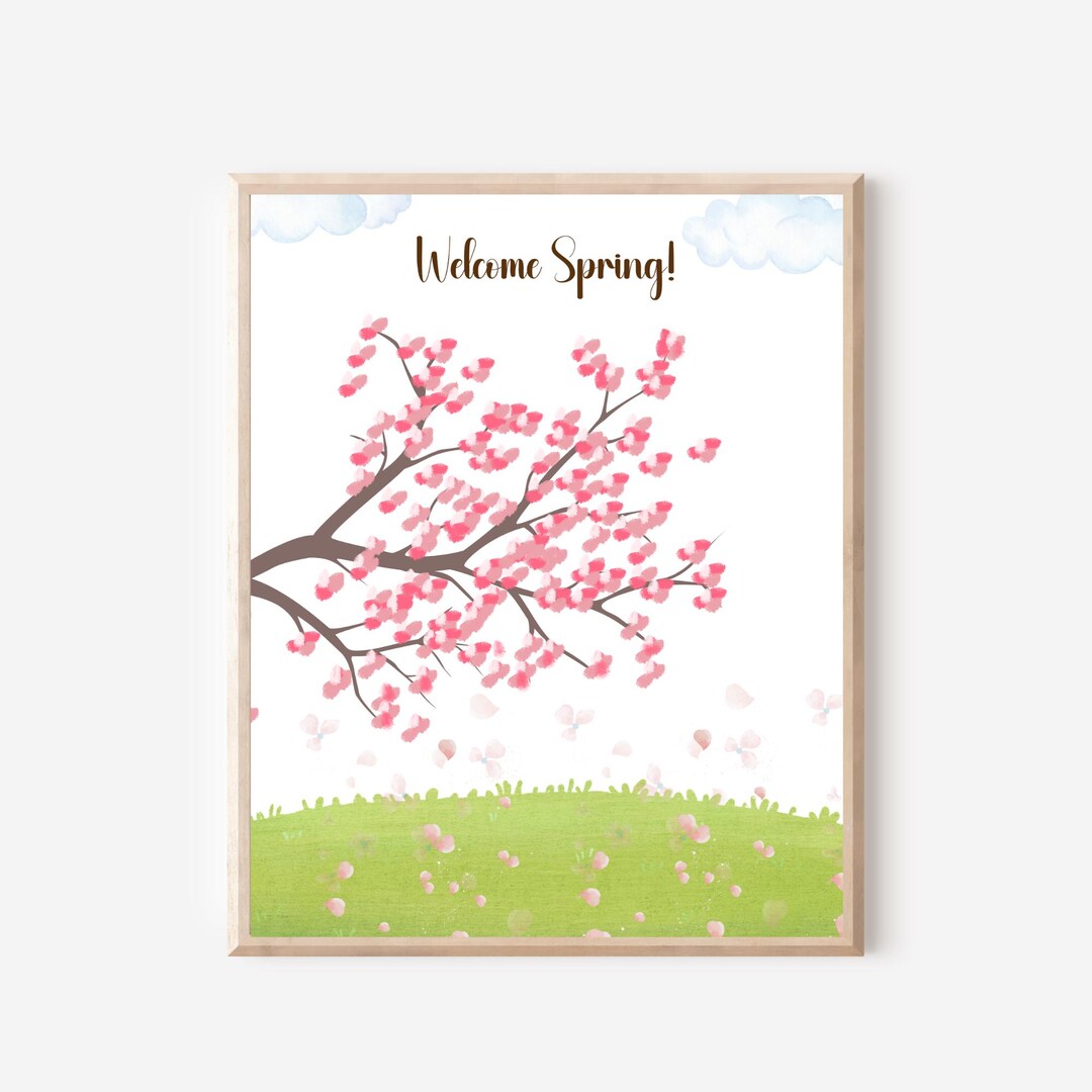 Spring Fingerprint Tree, Spring Handprint Craft, Spring Craft for ...