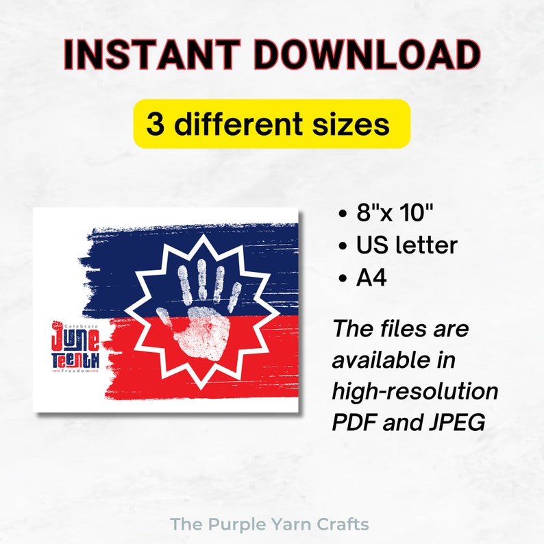 Juneteenth Flag Handprint,juneteenth Craft, Juneteenth Activity ...