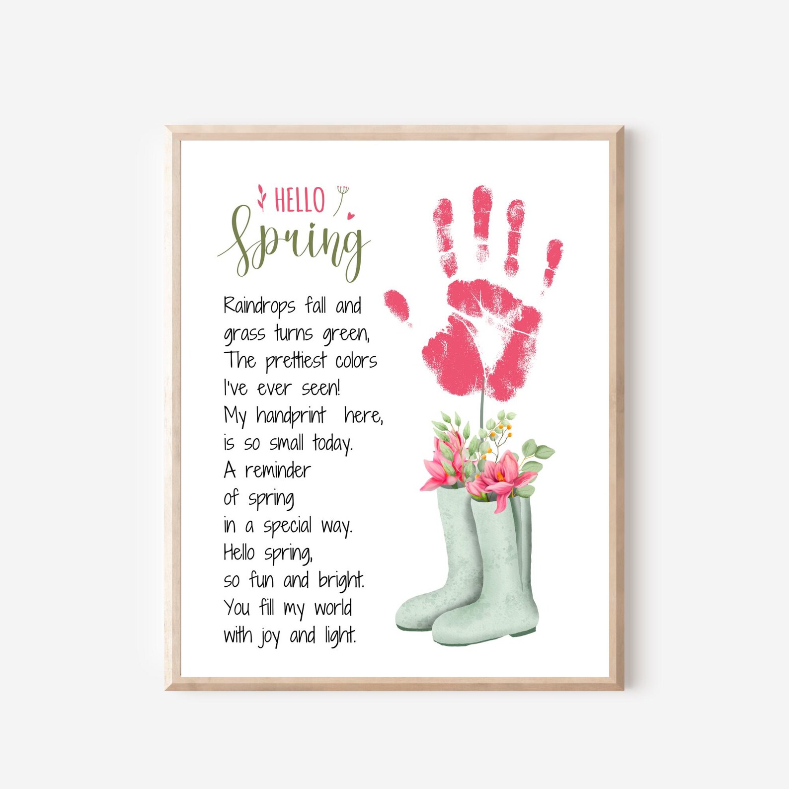 Hello Spring Handprint Art, Spring Poem Handprint, Preschool Spring Art ...