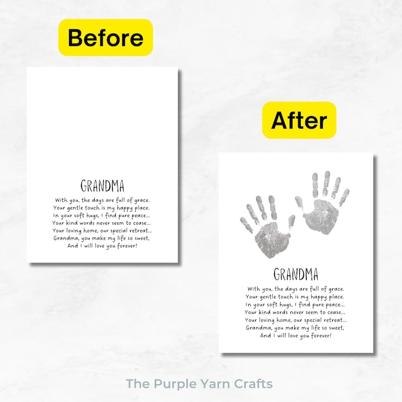 Grandma Poem Handprint Printable, Christmas Gift for Grandma ...