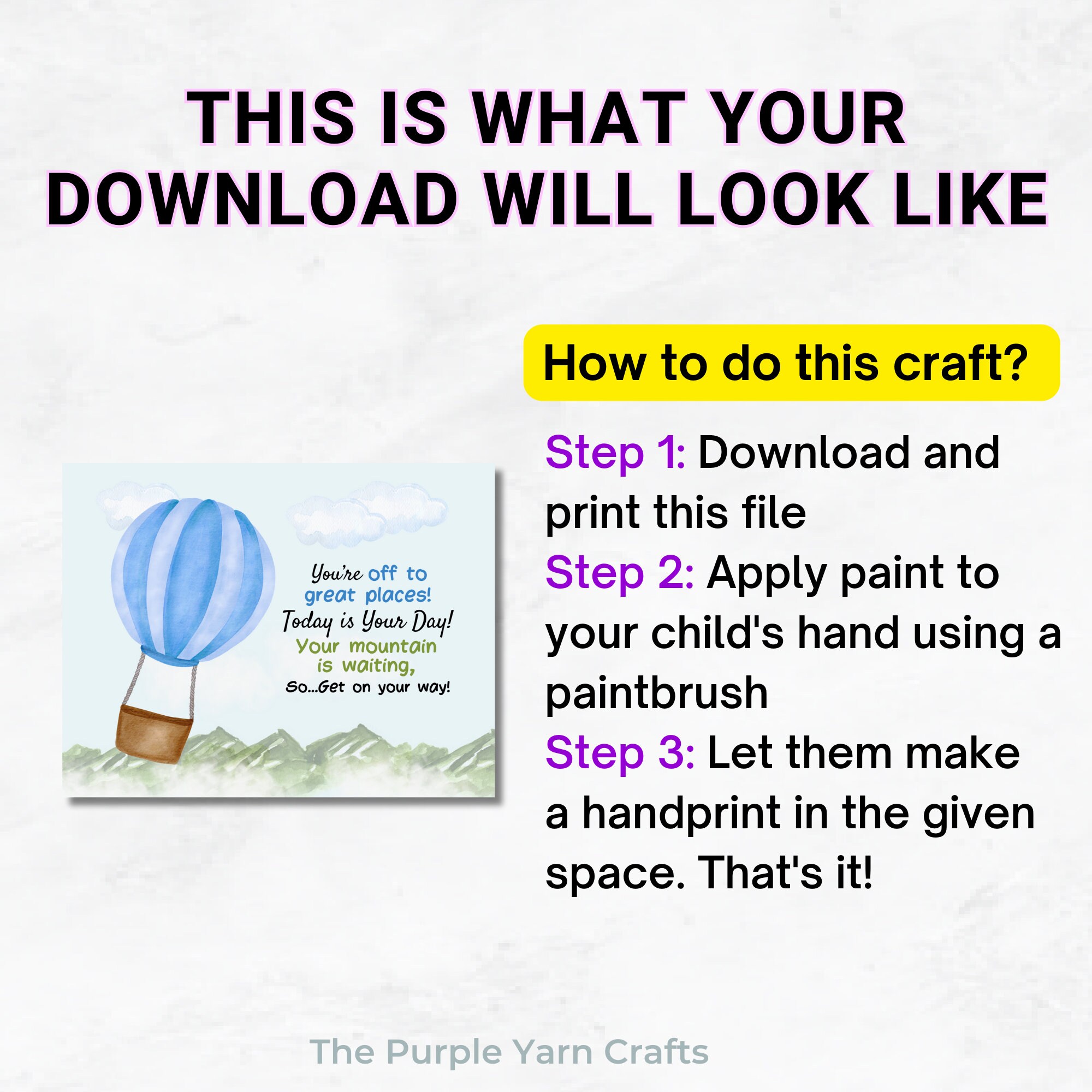 Oh the Places You'll Go Handprint, Hot Air Balloon Handprint, Last Day ...