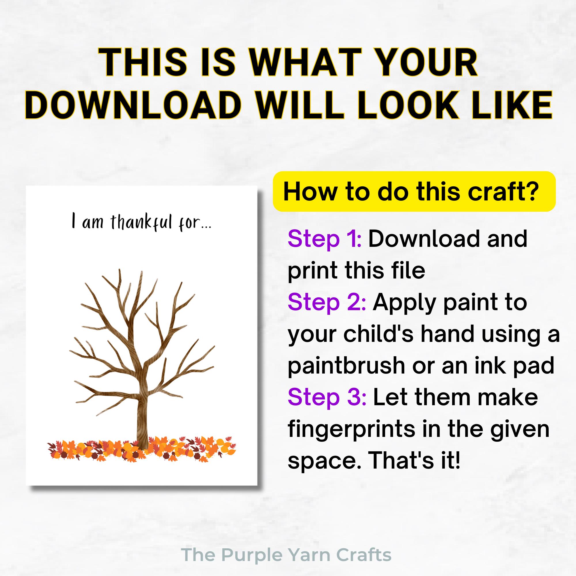 Thanksgiving Fingerprint Tree Craft, Thanksgiving Leaf Kids Activity, I ...