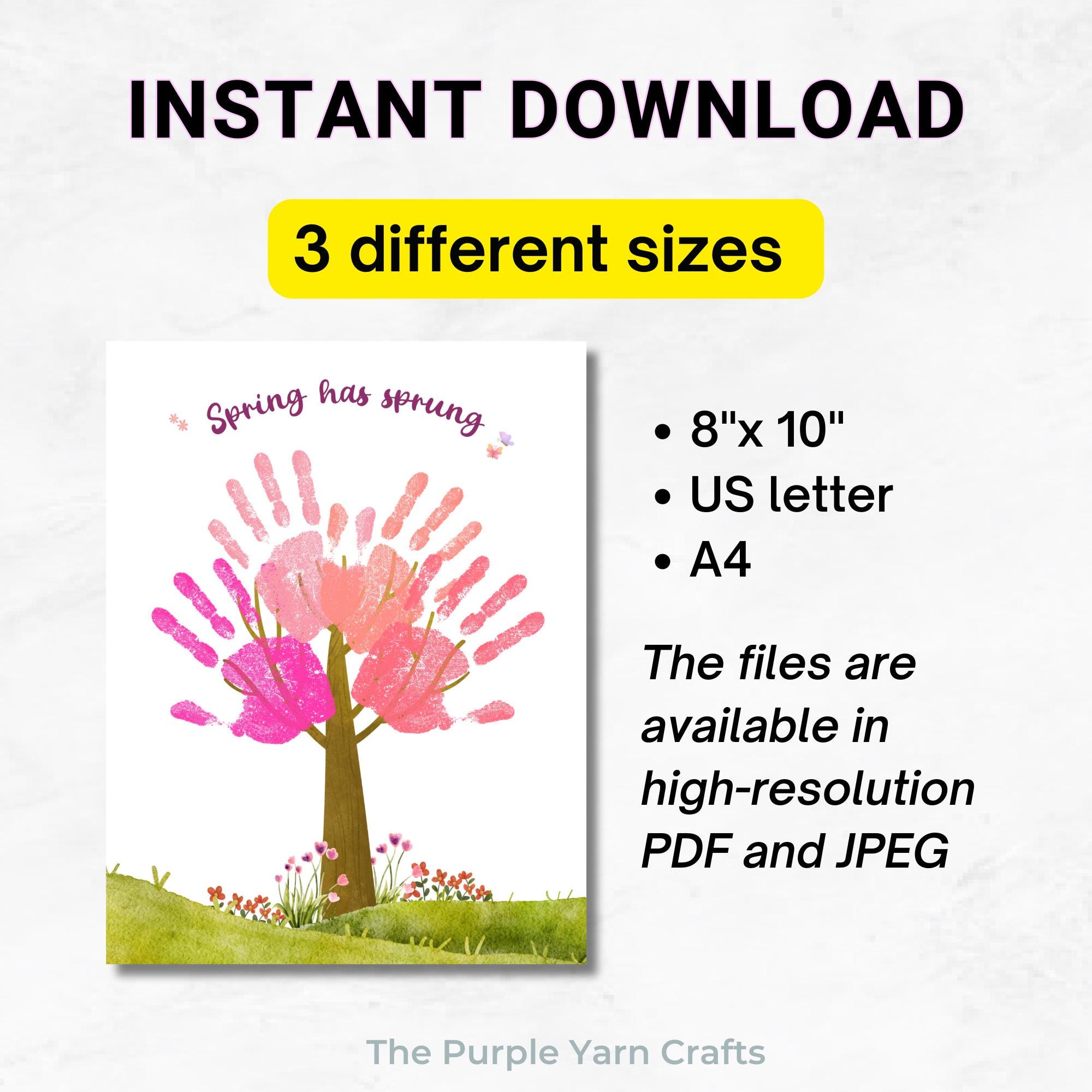 Spring Tree Handprint, Spring Handprint Craft, Spring Craft for ...