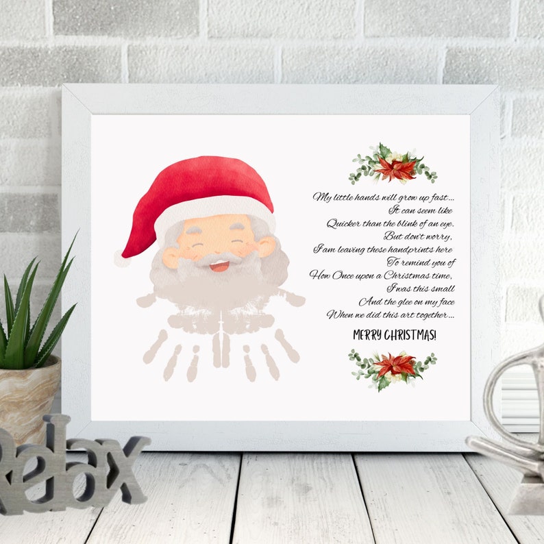 Santa Handprint Art, Christmas Handprint Poem, Christmas Handprint Art ...
