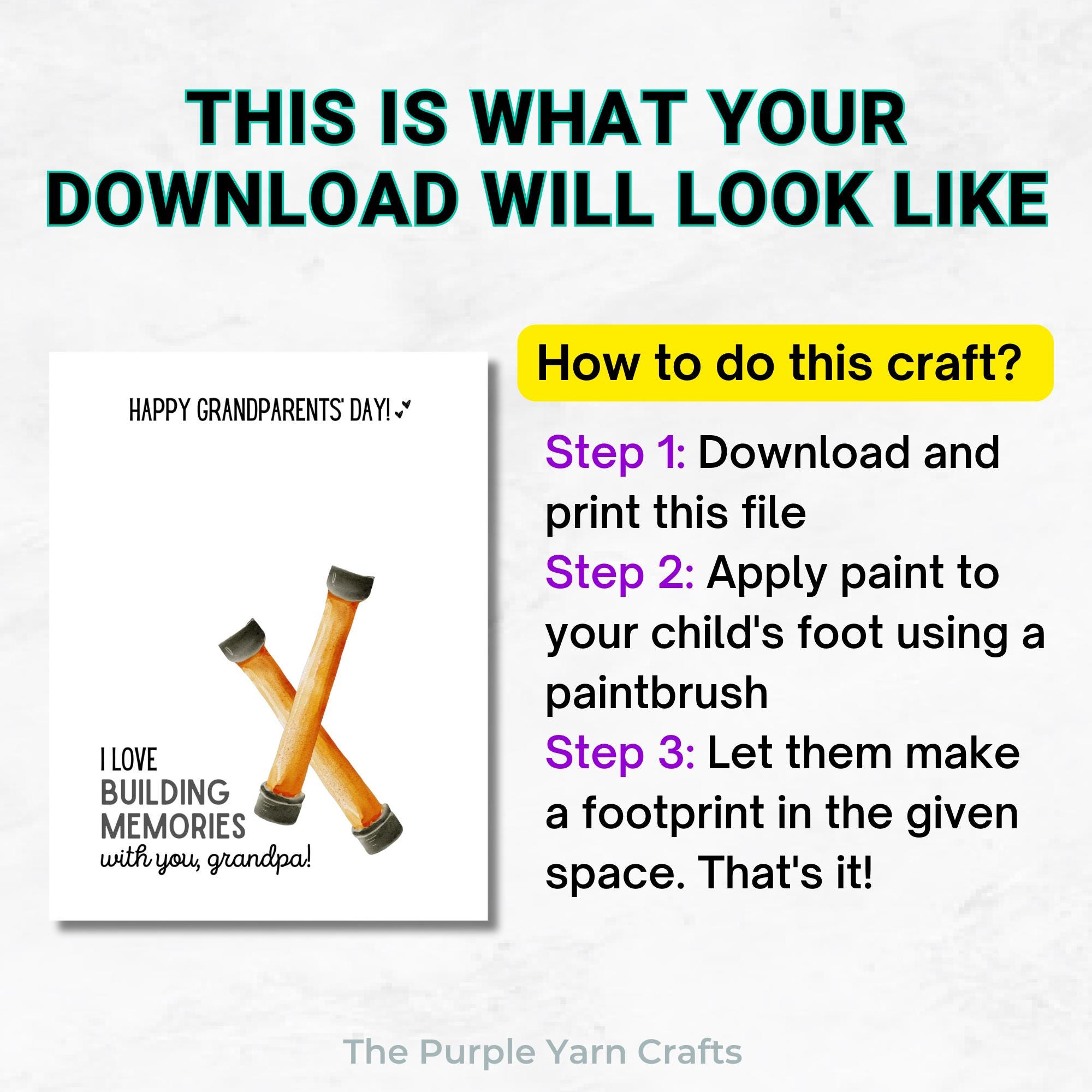 Grandpa Footprint Art, Grandpa Love, Grandparents Day Footprint ...