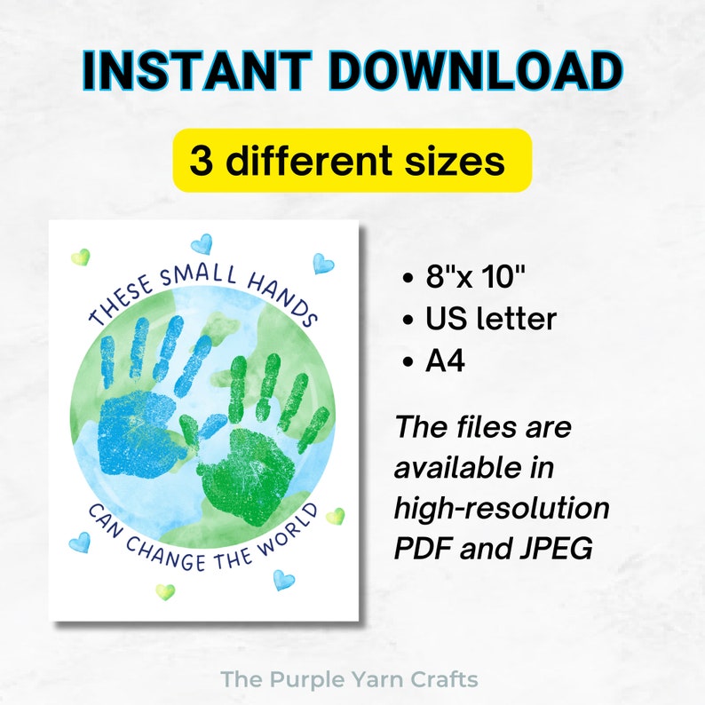 Earth Day Handprint Art, Small Hands Change the World, Earth Day ...