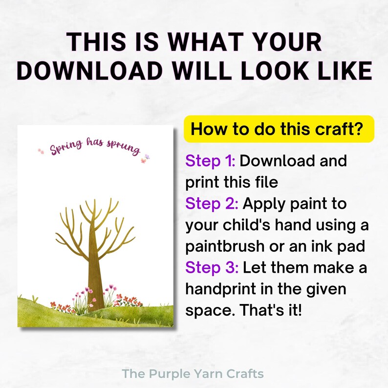 Spring Tree Handprint, Spring Handprint Craft, Spring Craft for ...