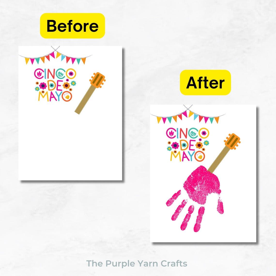 Cinco De Mayo Handprint Art, Guitar Handprint, Cinco De Mayo Craft ...