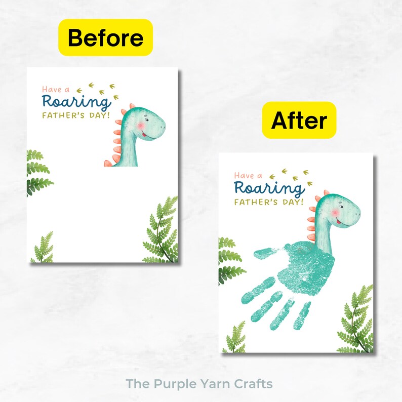 Father's Day Dinosaur Handprint, Toddler Father's Day Gift, Father's ...