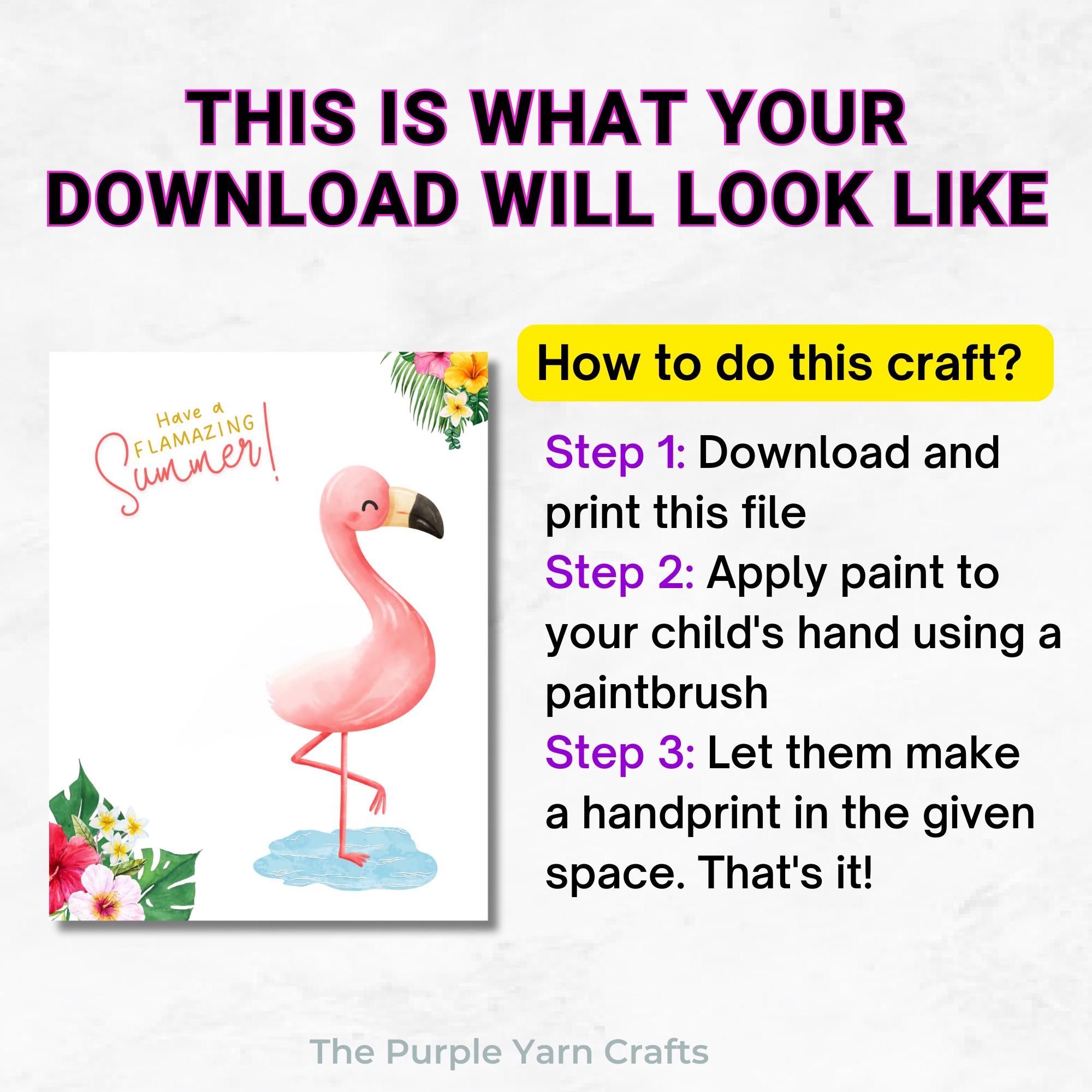 Flamingo Handprint Art, Summer Handprint Craft, Kids Gift Teacher ...
