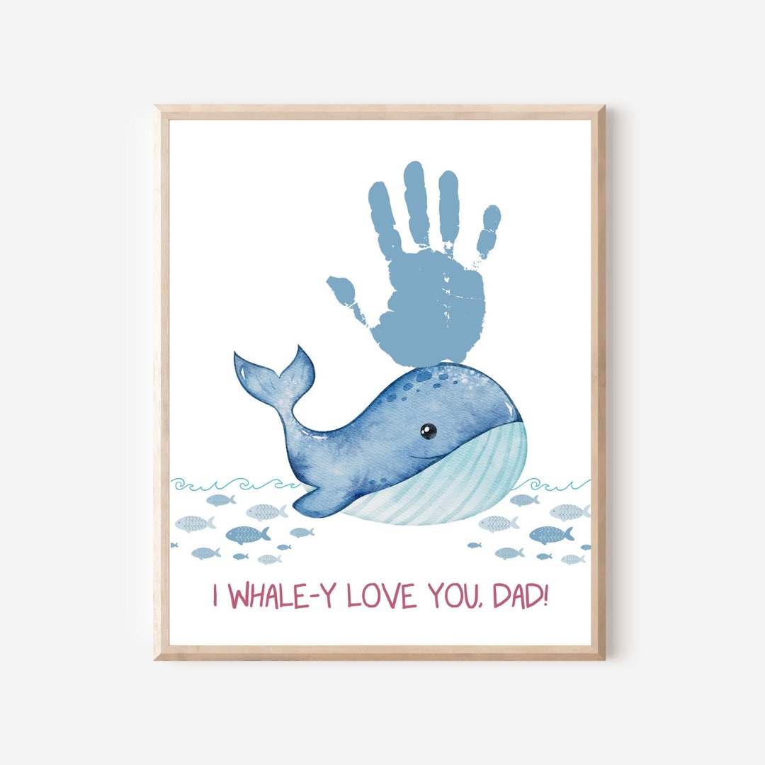 Father's Day Handprint Craft, Dad Birthday Gift From Kids, Father's Day ...