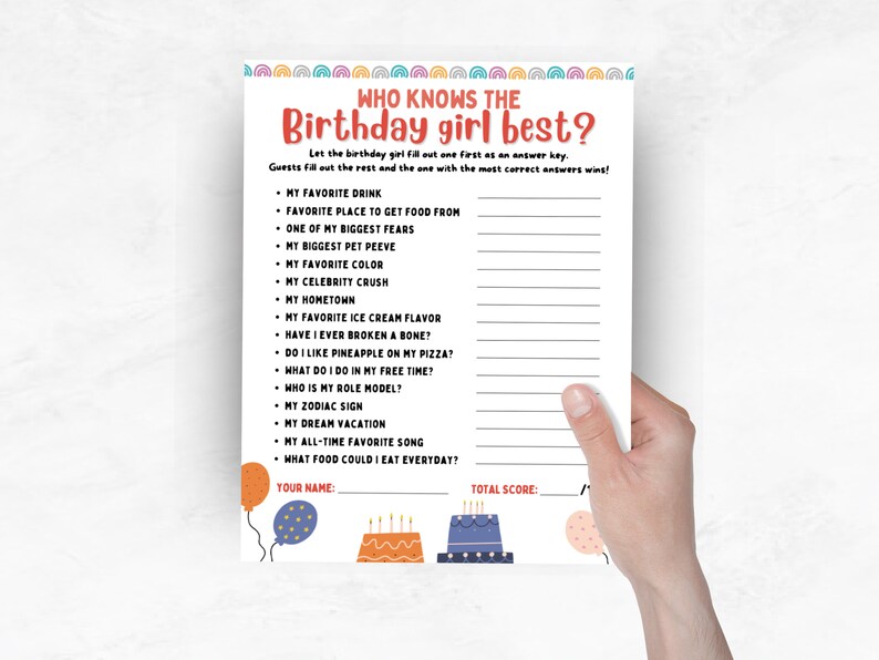 Who Knows the Birthday Girl Best, How Well Do You Know the Birthday ...