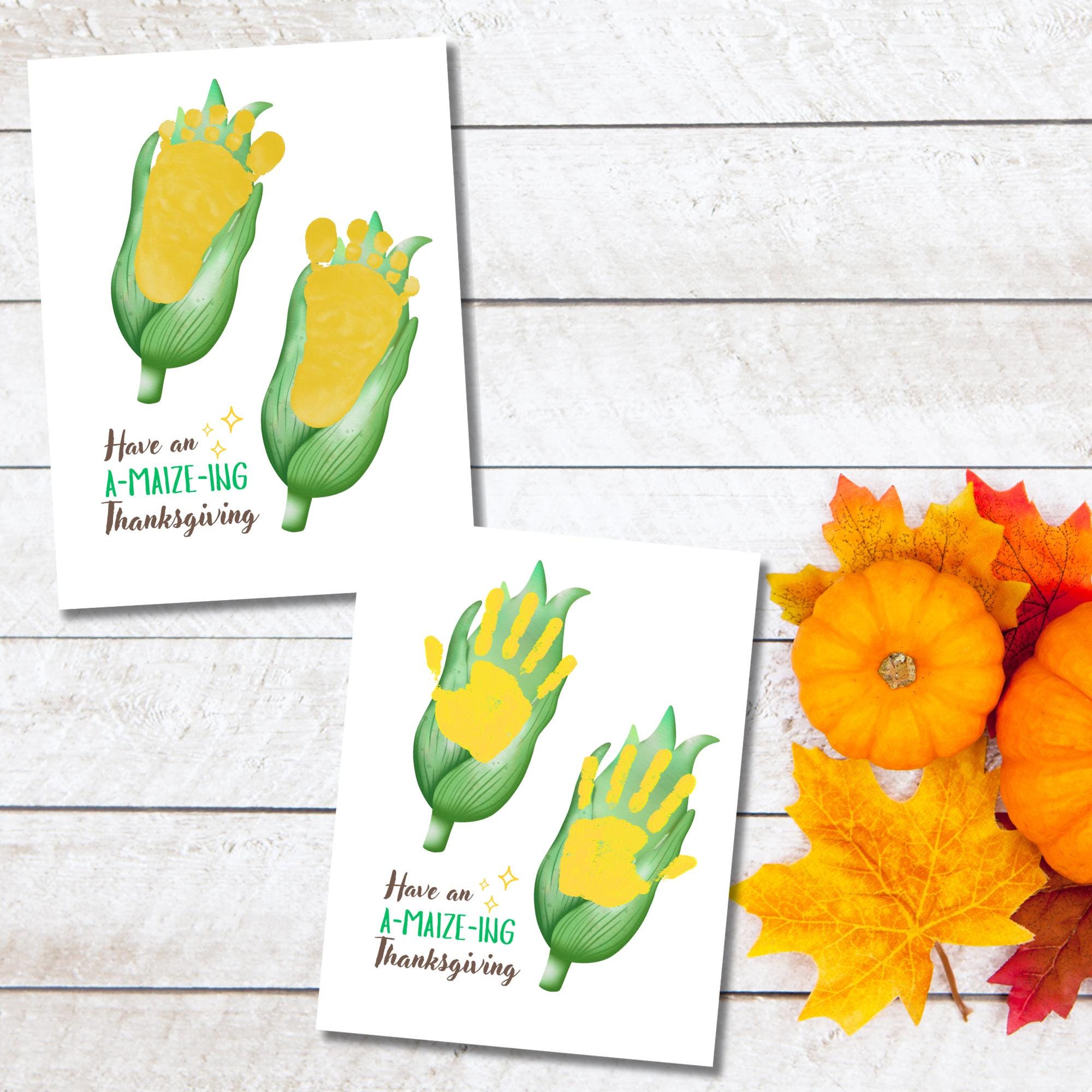 Sweet Corn Handprint Footprint Craft, Thanksgiving Handprint Craft ...