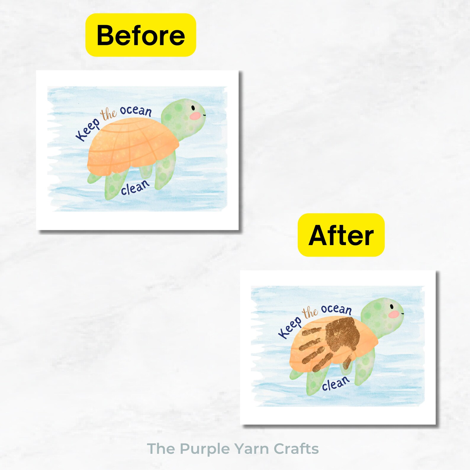 Save the Ocean Handprint, Earth Day Printable, Earth Day Handprint ...