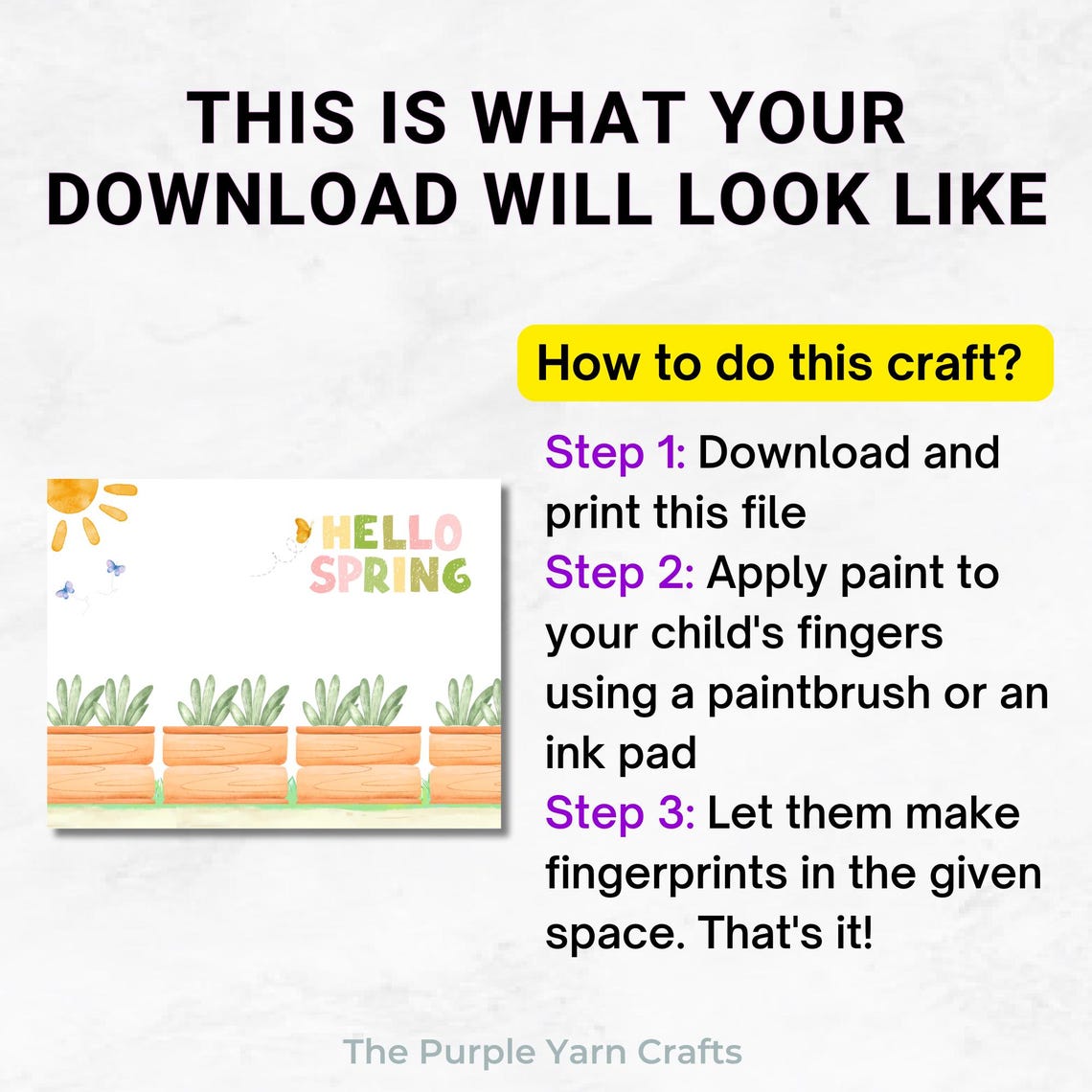 Hello Spring Fingerprint Flower Craft, Spring Handprint Art, Spring ...